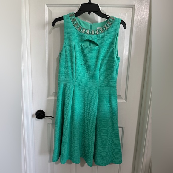 Studio One | Dresses | Studio One Green Embellished Aline Midi Dress ...